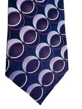 Liz Claiborne | Other | Unbranded Navy Purple Geometric Circles Silk ...